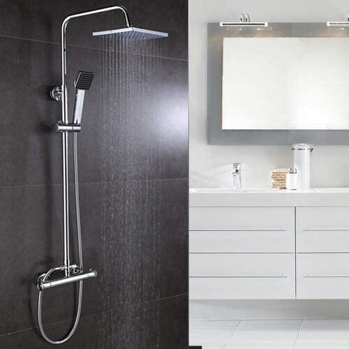 Thermostatic Mixer Shower Adjustable Height Exposed Riser Rail Shower ...