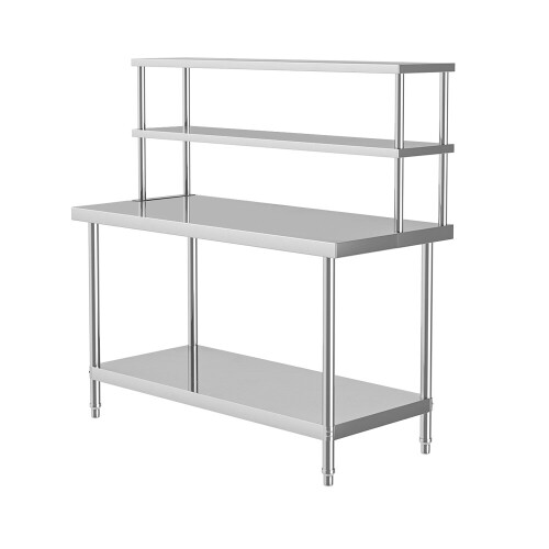 Commercial Catering Stainless Steel Table Overshelf Kitchen Prep Work ...