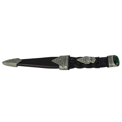 Sgian Dubh Claddagh Emerald Stone Antique Finish Safety Blade Kilt ...