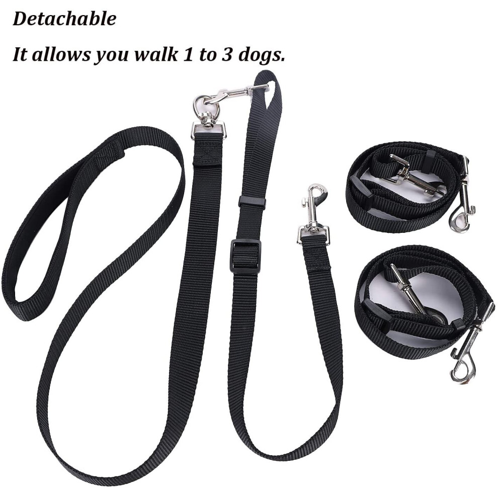 Dog Lead Multiple Dog Leash 3-Way No-Tangle Dog Leash Coupler - Bungee ...