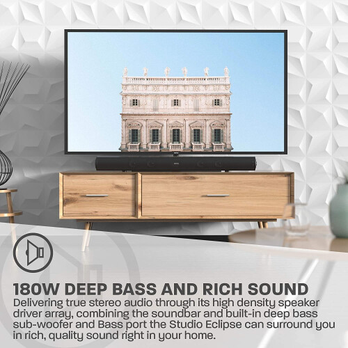 AZATOM Studio Eclipse Soundbar 2.1 with built-in Subwoofer, Surround ...