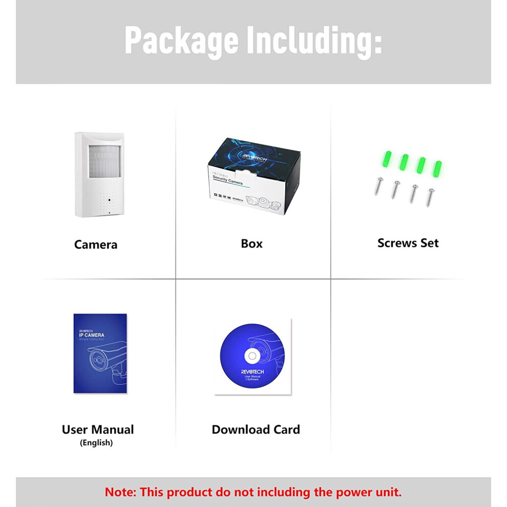 Revotech POE IP Camera with Microphone, PIR Pinhole Indoor Security ...
