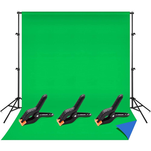 Andoer 2 in 1 Blue/Green Screen Background, 6.6x10ft Blue/Green Screen ...