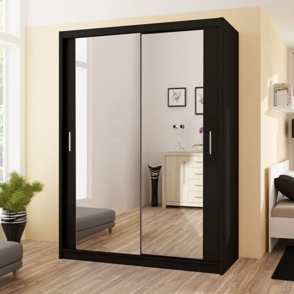 Modern Bedroom Mirror Sliding Door Wardrobe DAKO 3 5 SIZES 3 COLORS