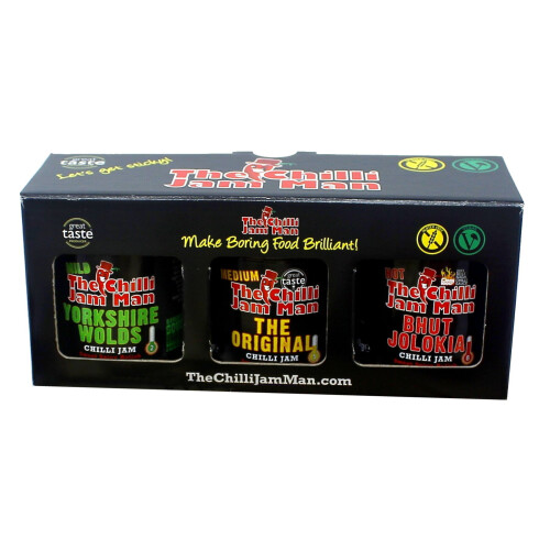 The Chilli Jam Man Mixed Box Set Of 3 Sweet Spicy Chilli Pepper Relish ...