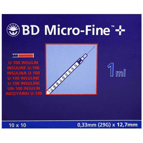 2X BD Micro-Fine 1ml Syringe 0.33mm (29G) x 12.7mm Box of 100 on OnBuy