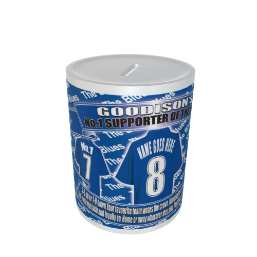 Personalised Everton Football Shirt Ceramic Money Box Gift on OnBuy