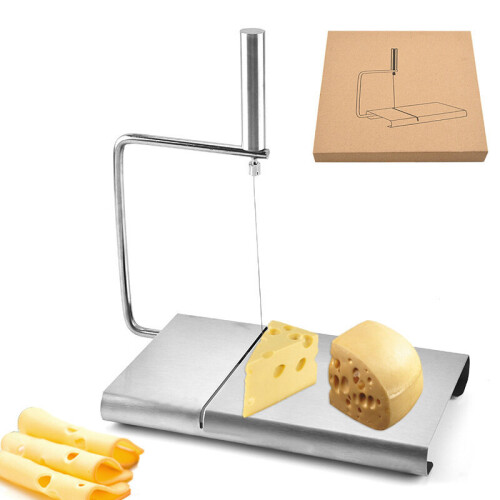 Stainless Steel Cheese Wire Cutter Kitchen Use Easy Clean Handle Slicer ...
