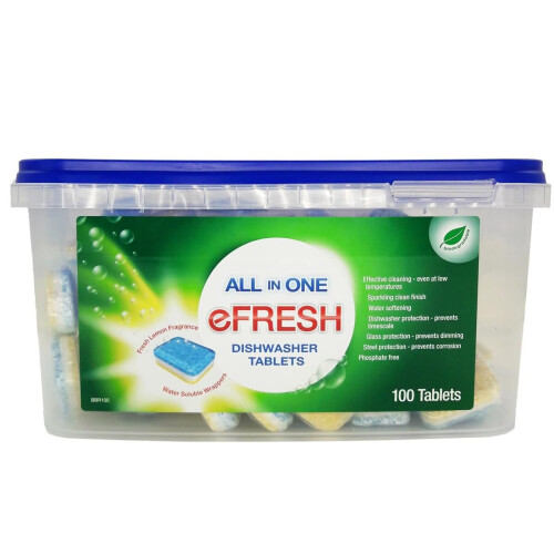 Enov eFresh Tabs K100 All in One Dishwasher Tablets ~ 100 Tabs on OnBuy
