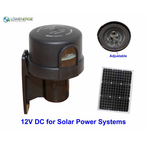 Photocell Timer Switch Dusk till Dawn Sensor 12V DC solar power outdoor ...