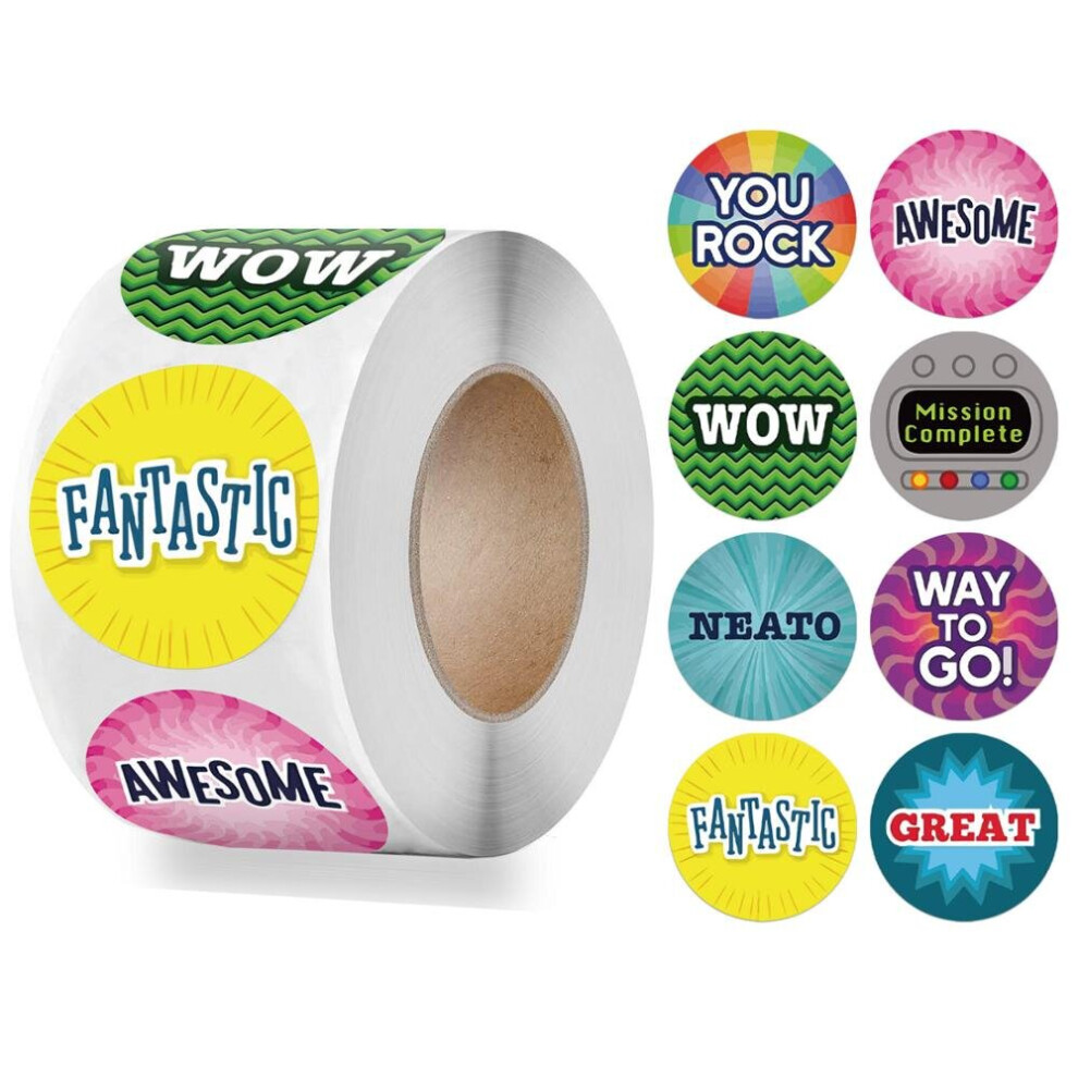 500 Pcs/roll Reward Stickers Motivational Stickers Roll Kids School ...