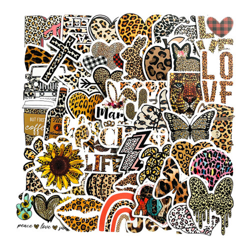 50pcs/set Butterfly Leopard Stickers Adhesive Decals Aesthetic ...