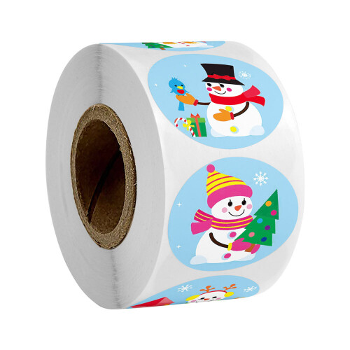500pcs/roll 2.5cm Christmas Cartoon Sticker Kids Christmas New Year ...