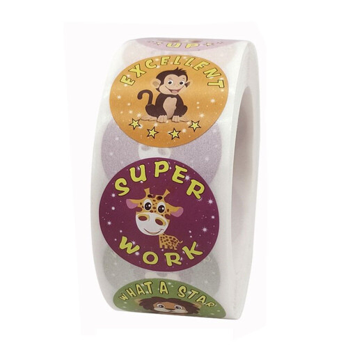 500 Pcs/roll Reward Stickers Motivational Stickers Roll for Kids for ...