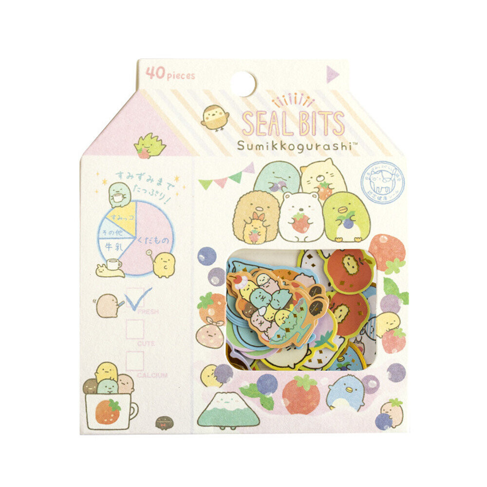 40 Pcs Set Cute Cartoon Rilakkuma Sumikko Gurashi Whale Stickers Diy