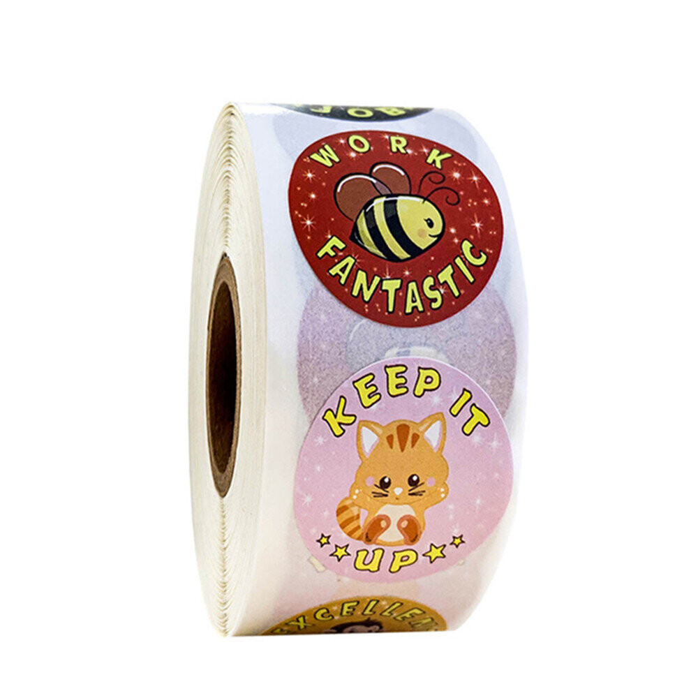 500 Pcs/roll Reward Stickers Motivational Stickers Roll Kids for School ...