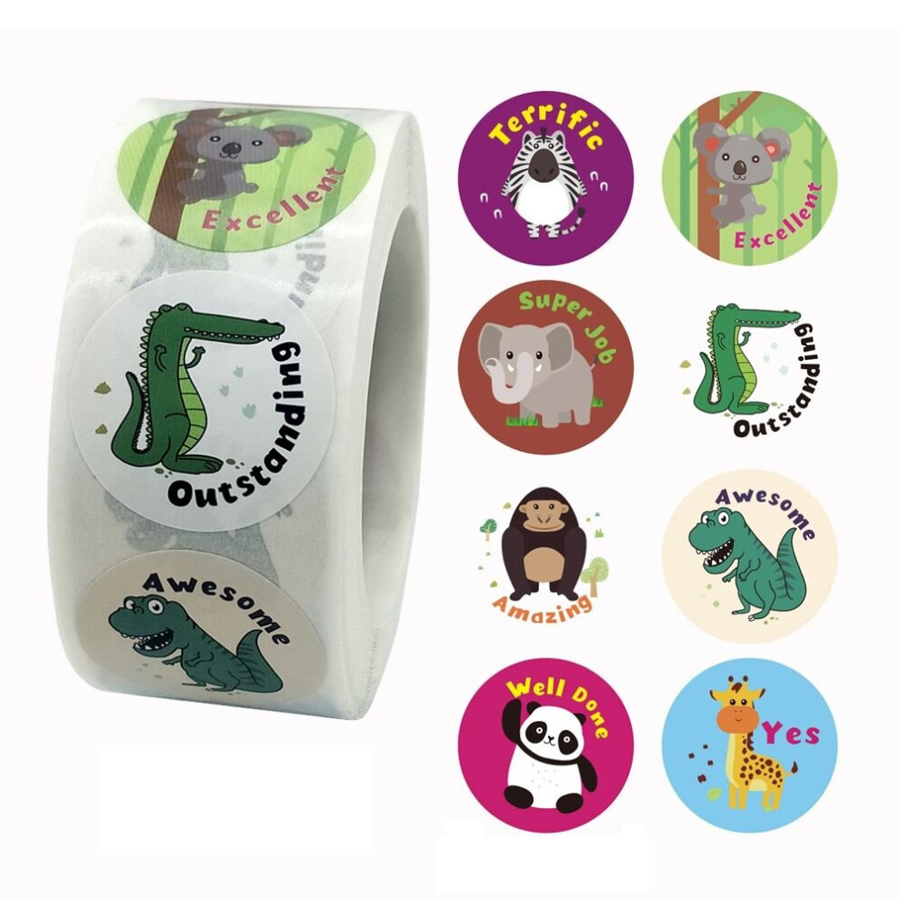 500 Pcs/roll Reward Stickers Motivational Stickers Roll for Kids For ...