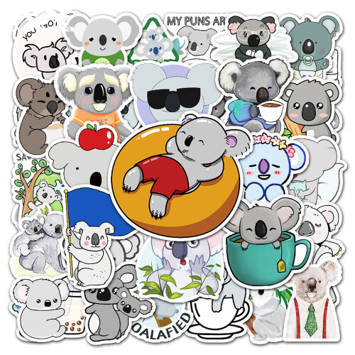 50pcs/set Animal Sticker Cute Koala Stickers Cartoon Series Children's ...