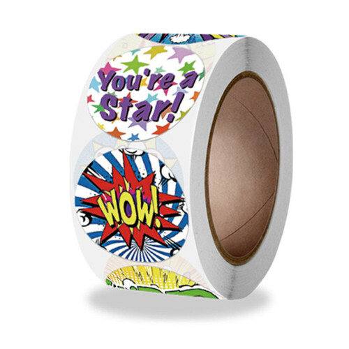 500Pcs/roll Reward Stickers English Very Good Cartoon Cute Words for ...