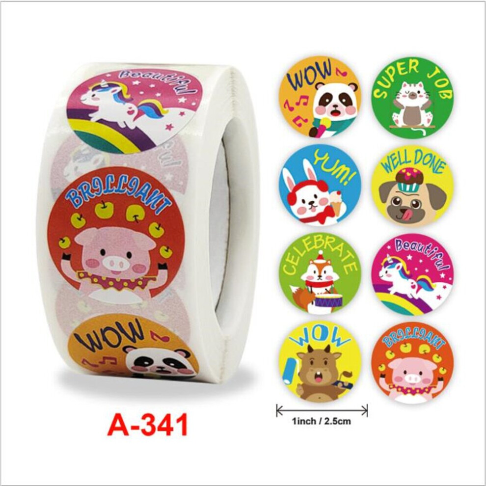 500 Pcs/roll Cartoon Cute Cat Animal Stickers For School Reward Label ...