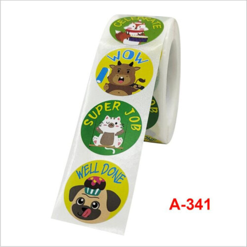 500 Pcs/roll Cartoon Cute Cat Animal Stickers For School Reward Label ...
