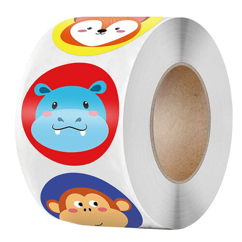 500pcs/roll Cute Animals Sticker for Kids Classic Toy Cartoon Sticker ...