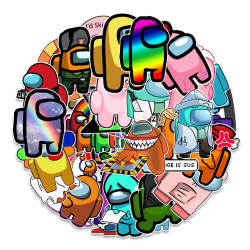 50Pcs/Packing Among Us Stickers For Laptop Phone Skateboard Luggage ...
