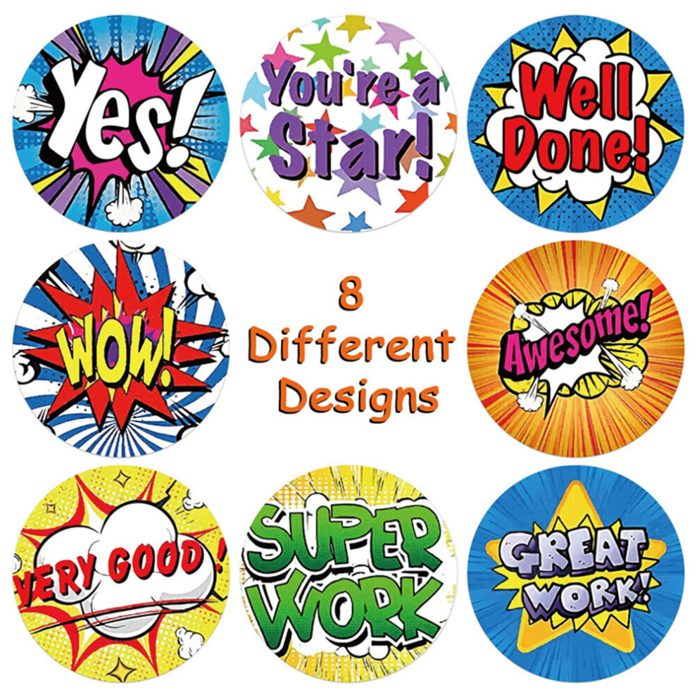 500 Pcs/roll Cartoon Reward Stickers for Kids Teacher Reward Stickers ...