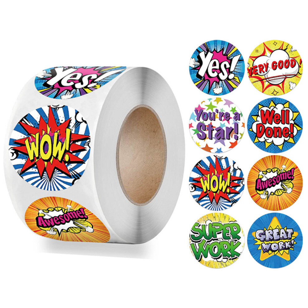 500 Pcs/roll Cartoon Reward Stickers for Kids Teacher Reward Stickers ...