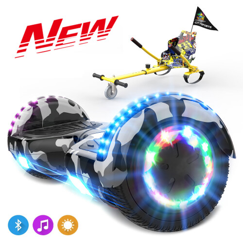COOL&FUN Hoverboards with seat,Hoverboards with hoverkart,LEDBluetooth ...