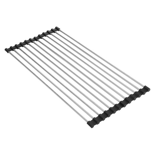 CZHONG-Steel Dish Drainer Over Sink Roll-Up Dish Drying Rack Draining ...