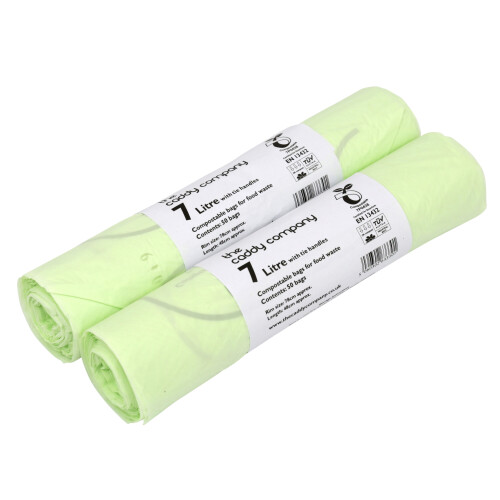 The Caddy Company 7 Litre Tie Handle Compostable Kitchen Caddy Liners ...