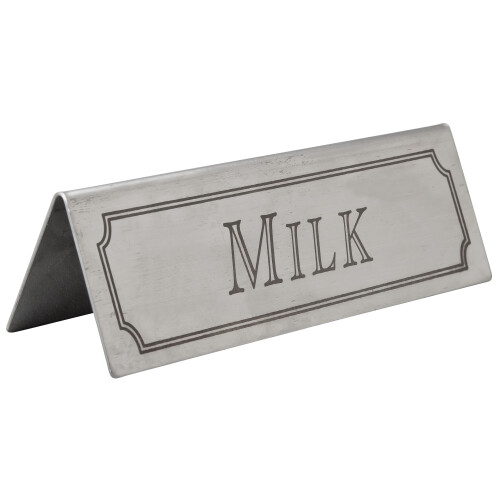 Milk Table Sign Stainless Steel on OnBuy