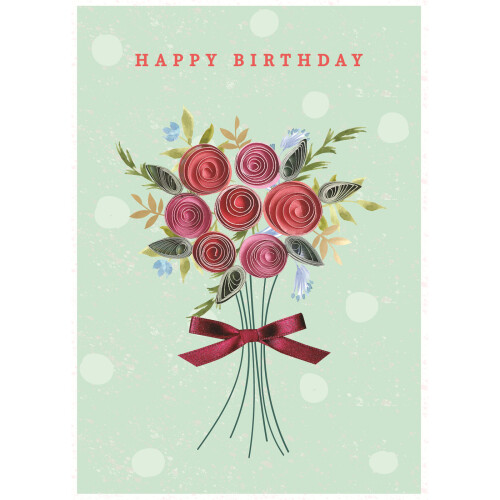 Special Flower Bouquet Embellished Birthday Greeting Card Autograph ...