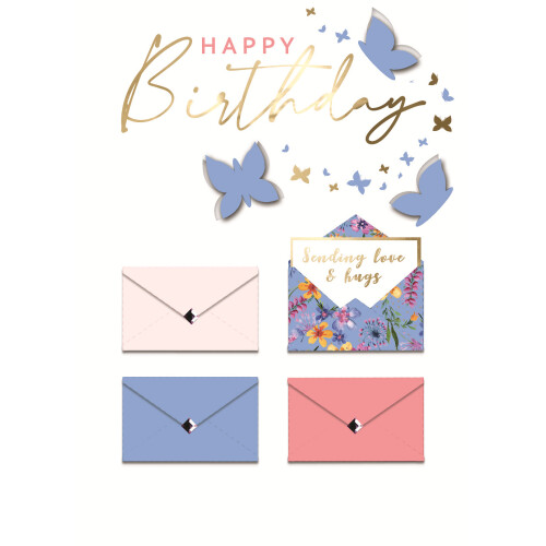 Sending Birthday Love & Hugs Embellished Birthday Greeting Card ...