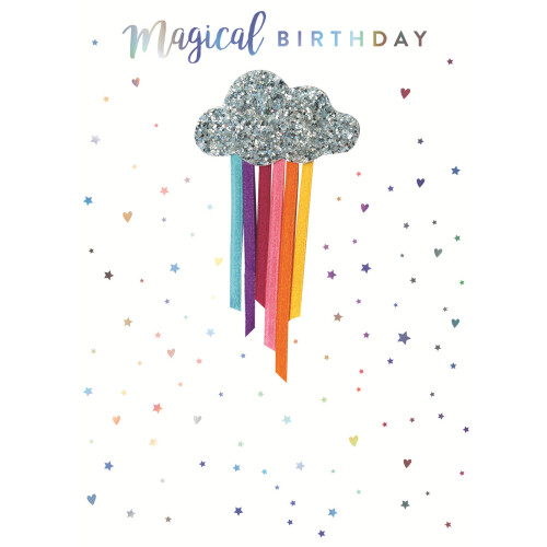 Magical Sparkly Cloud Embellished Birthday Greeting Card Autograph ...