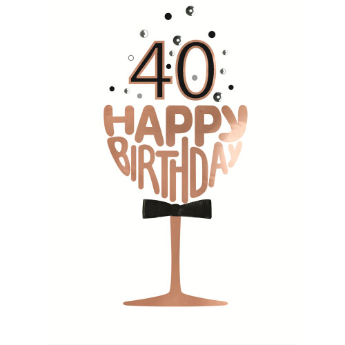 40th Birthday Special Day Embellished Birthday Greeting Card Autograph ...