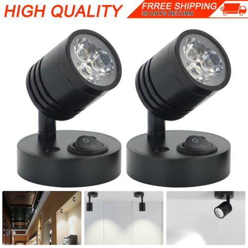 2X 12V LED Reading Light Van Camper Caravan Boat Interior Spot Lamp on ...