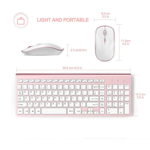 Joyaccess Ultra Thin Low Profile Wireless Keyboard And Mouse Set Layout Compact Full Size