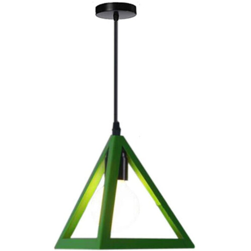 Triangle Pendant Light Classic Green Antique Pendant Lamp Retro Metal ...
