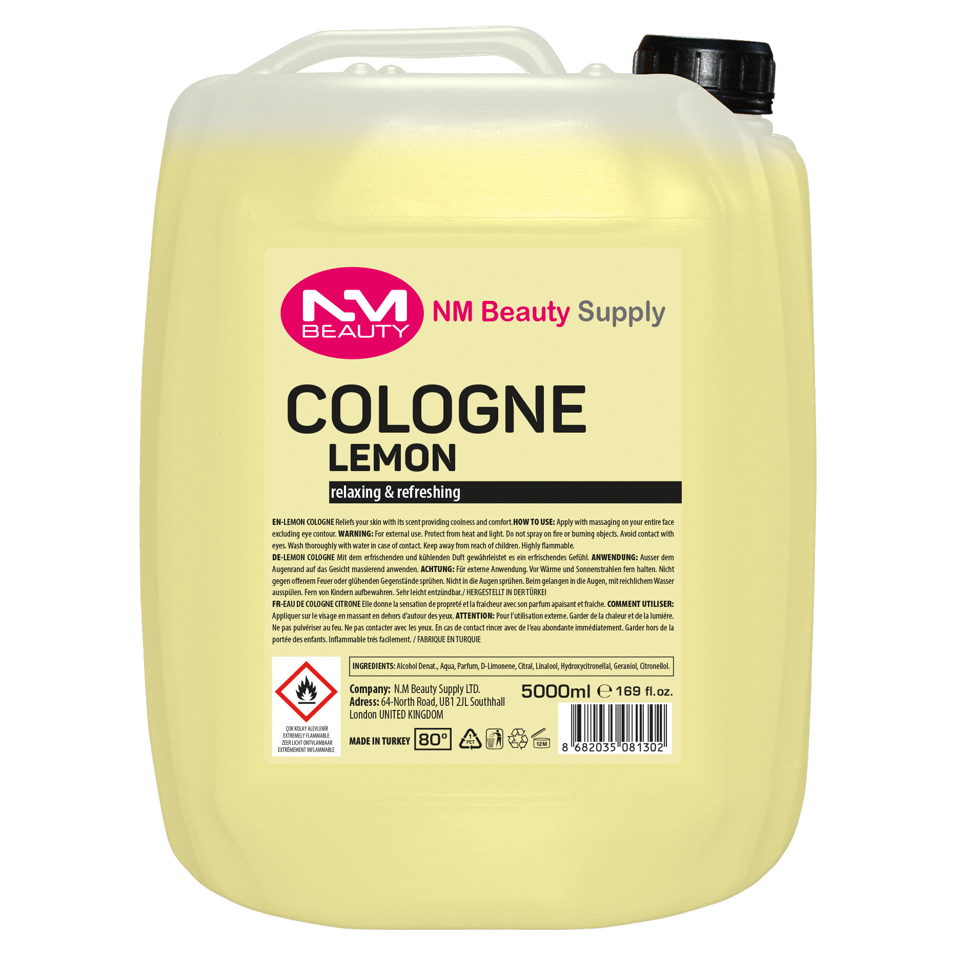 NMB Professional Traditional lemon cologne barber 5 litre. 5000ml (NEXT ...