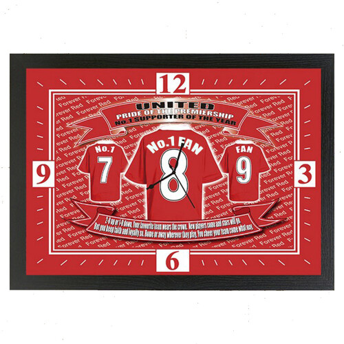 Manchester United Football Shirt Framed Wall Clock Gift on OnBuy
