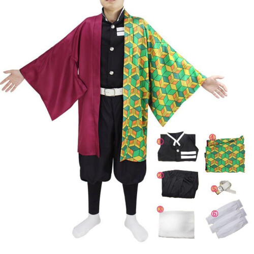 (Tomioka Giyuu Costume, S) Demon Slayer Cosplay Costume Kimono Robes ...