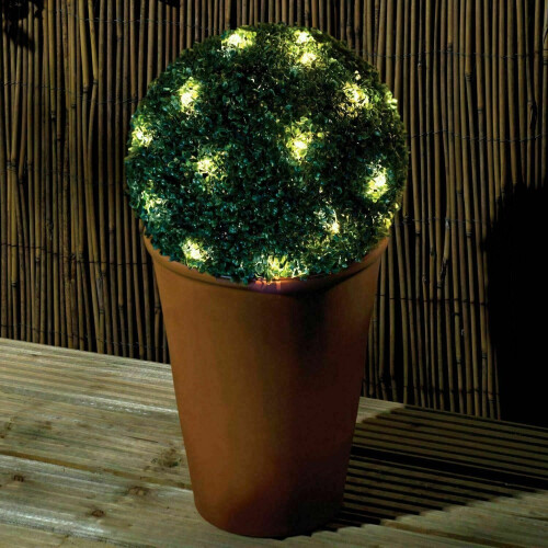 2x Topiary Ball Garden Lights Boxwood Hanging 20 Led Solar Powered on OnBuy