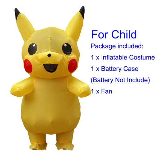 (For Child(Height 120-140cm)) Pokemon Pikachu Inflatable Costume set ...