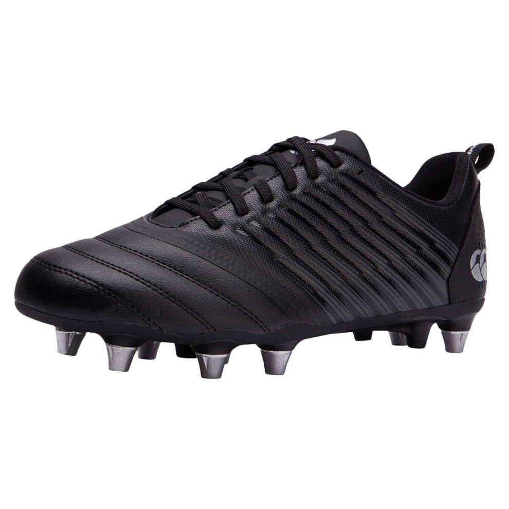 (UK 10, Black/Grey) Canterbury Mens Stampede 3.0 SG Mesh Leather Metal ...