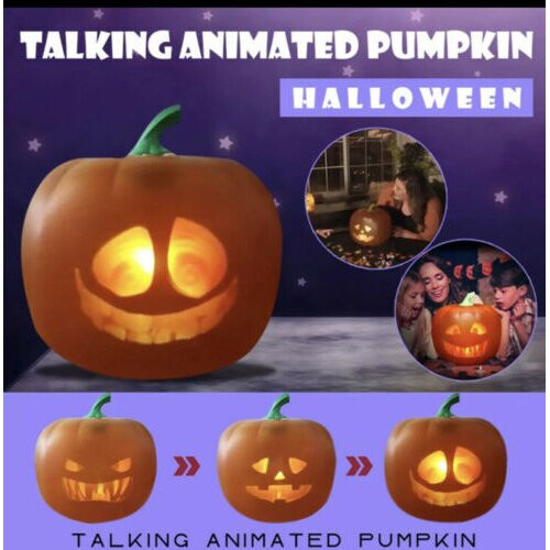 Animated Talking Pumpkin Halloween Party Scary Jabberin Jack Ghost on OnBuy