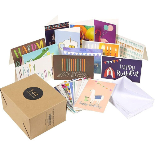 Best Paper Greetings Happy Birthday Greeting Cards (144-Pack) Variety ...