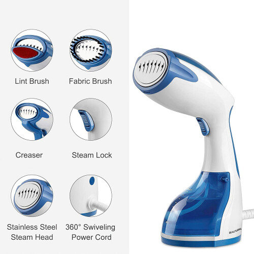 BEAUTURAL 1200W Handheld Garment Steamer - 30s Heat-Up, 260ml Tank ...