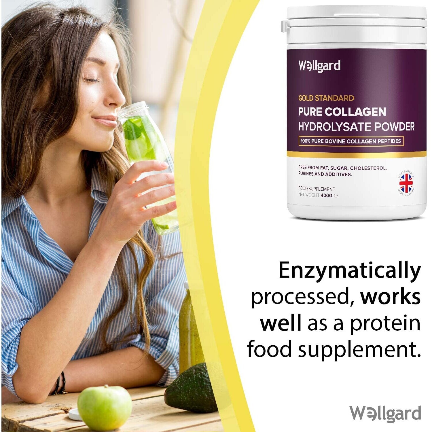 Wellgard Gold Standard Bovine Collagen Peptides Powder - High in 8 ...